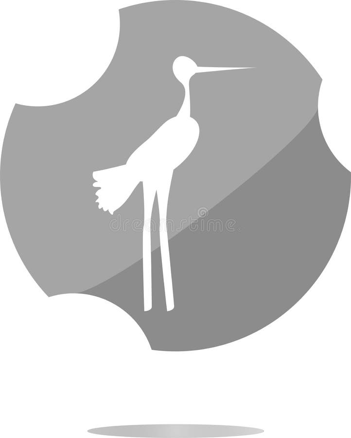Stork on Web Icon Button Isolated on White Stock Illustration ...