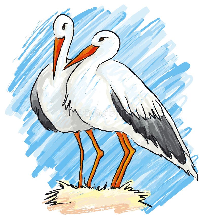 Cartoon Character Funny Stork Stock Vector - Illustration of humour ...