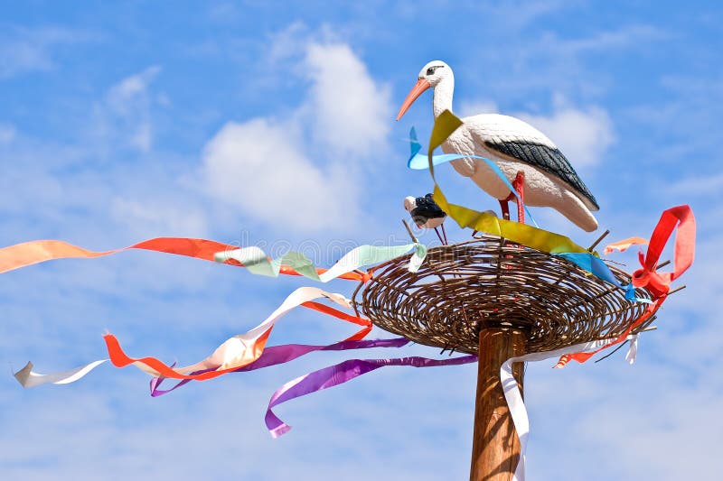 Storks family in a nest stock photo. Image of fauna, stork - 11162998