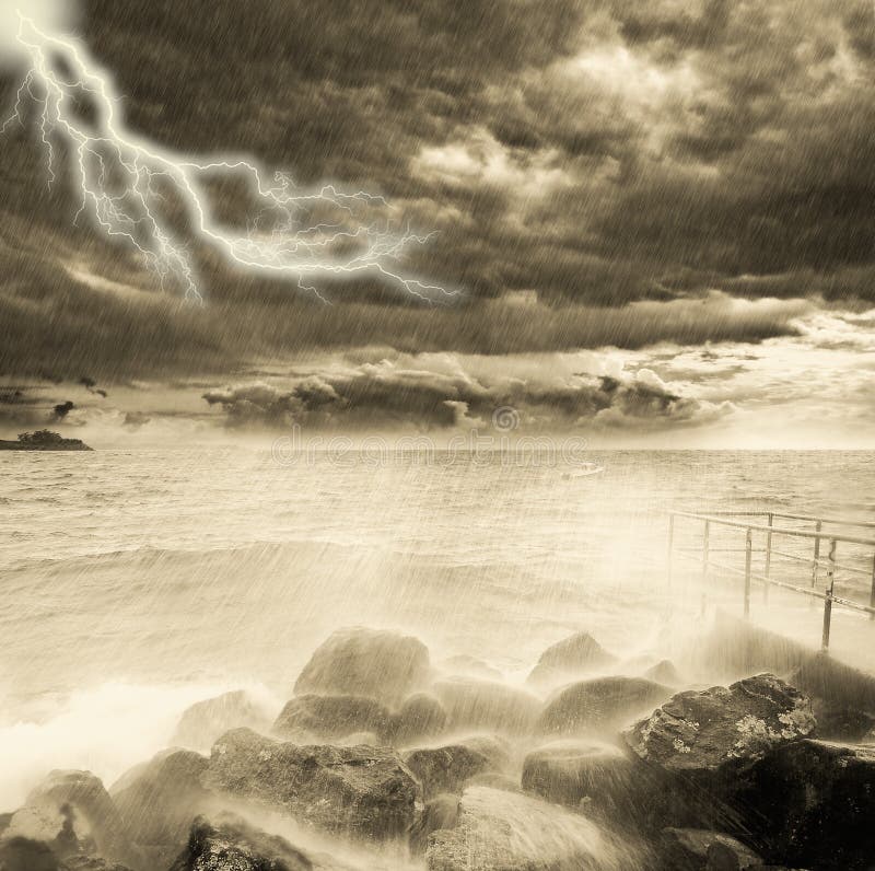 Storm above the ocean. stock photo. Image of condensation - 43173806