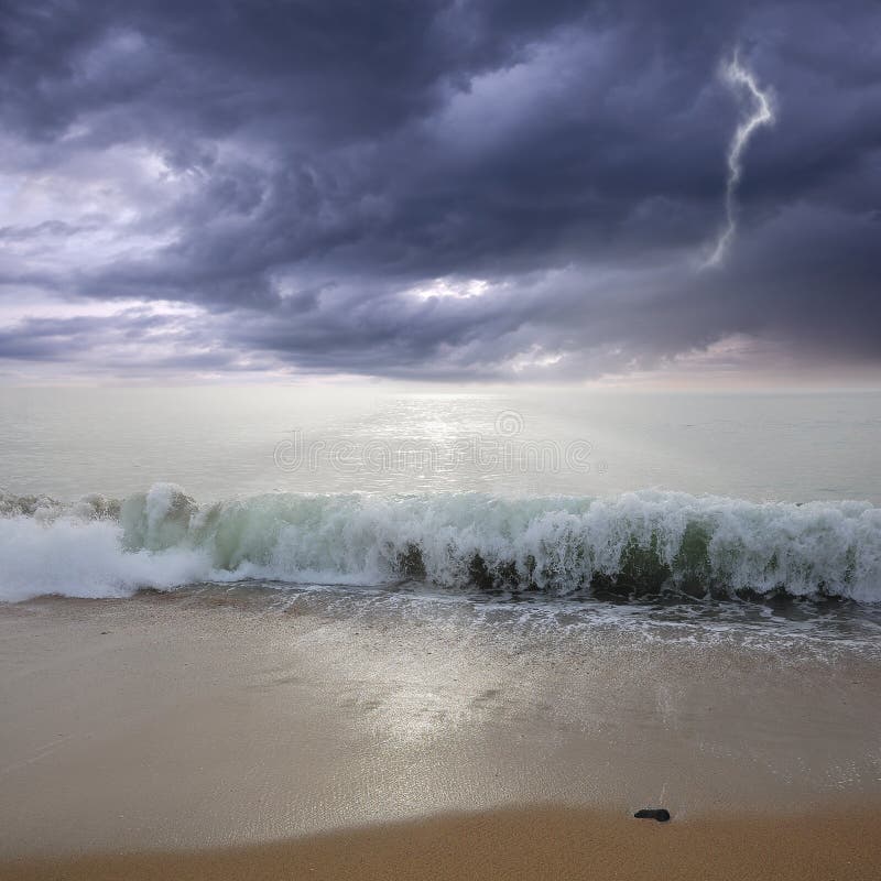 Storm above the ocean. stock image. Image of scenery - 41936743