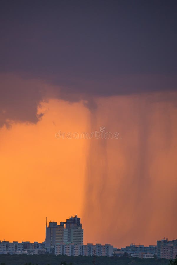 The Storm Above Prague, June 27, 2022 - the Wall of Rain Falling Down ...