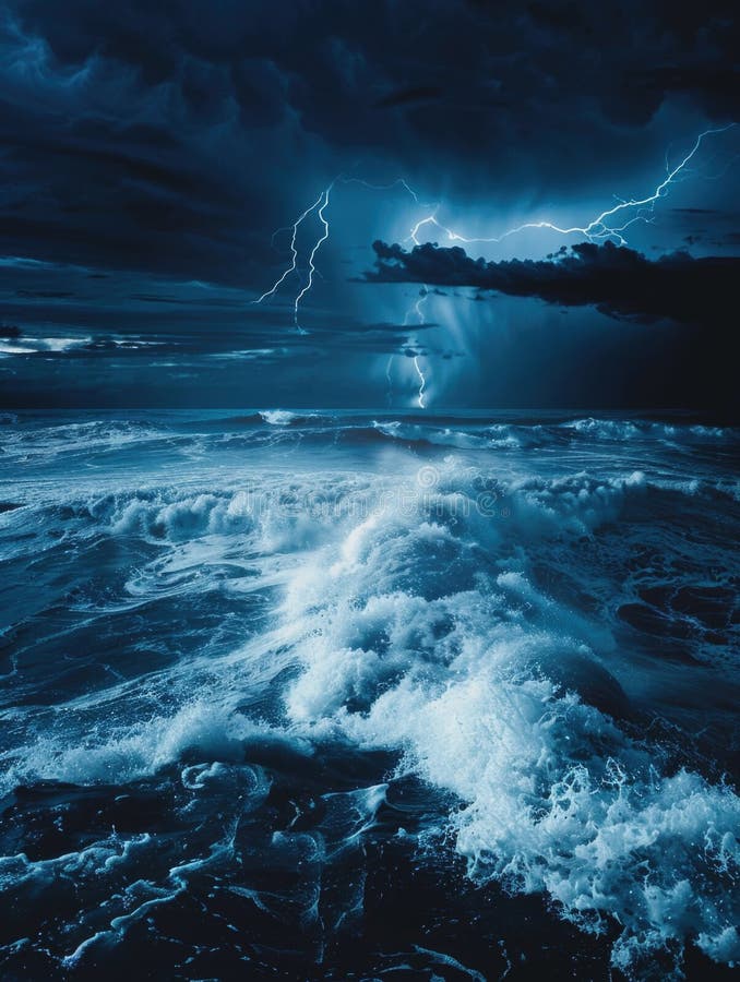 Storm approaching ocean stock image. Image of warning - 375077319