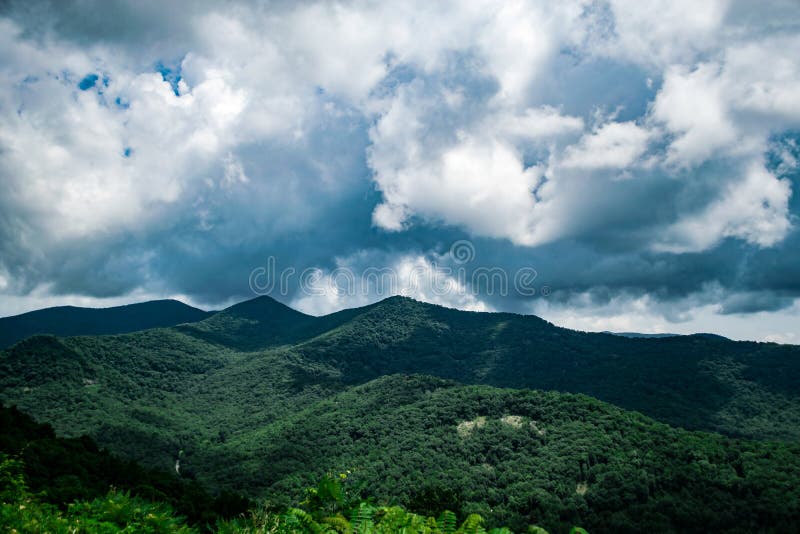 Storm Blowing in Over the Blue Ridge Mountains Stock Image - Image of ...