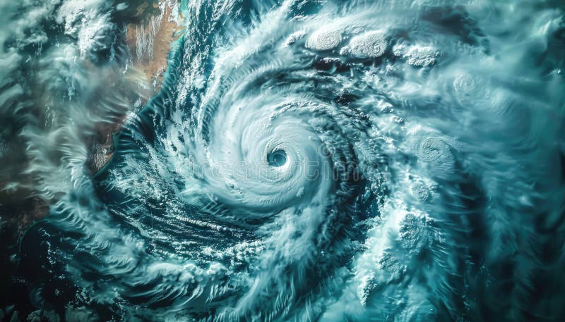 A Storm is Brewing in the Ocean, with a Large Whirlpool Forming in the ...