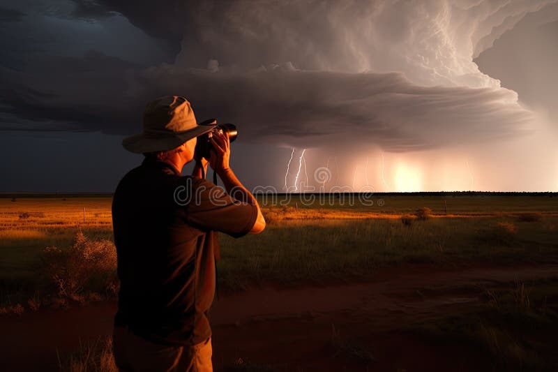 A Storm Chaser Capturing a Close-up View of a Hurricane or Cyclone ...