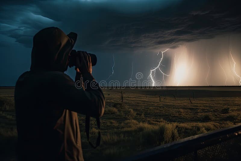 A Storm Chaser Capturing a Close-up View of a Hurricane or Cyclone ...