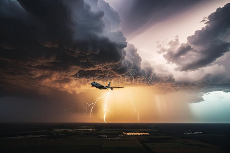 Storm Chaser Flying through Thunderstorm, Capturing Dramatic Storm ...