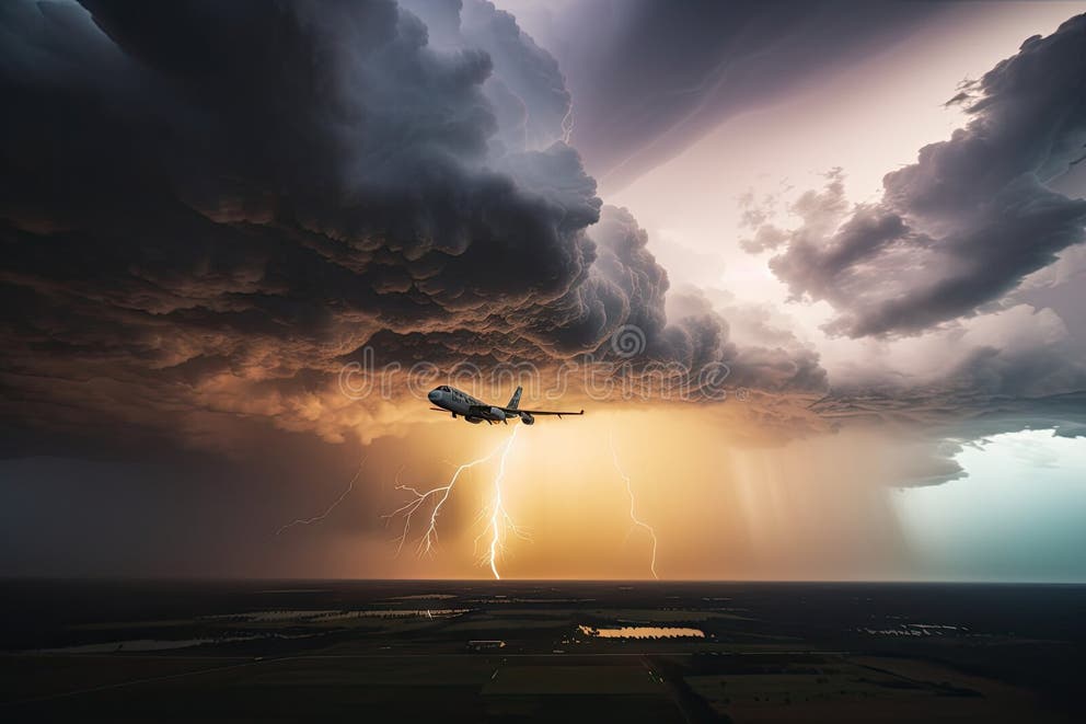 Storm Chaser Flying through Thunderstorm, Capturing Dramatic Storm ...