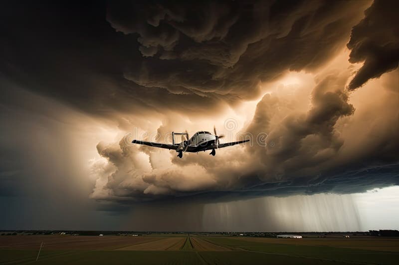 Storm Chaser Flying through Thunderstorm, Capturing Dramatic Storm ...