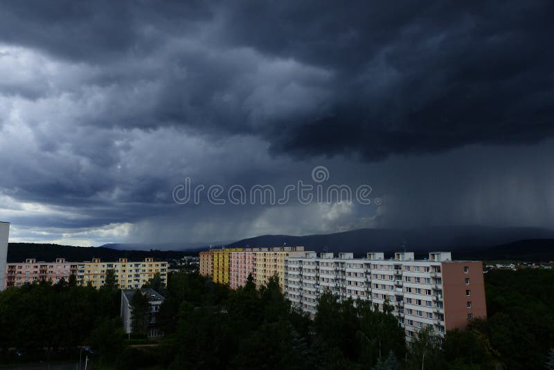 Storm in city stock image. Image of cityscape, black - 76408927