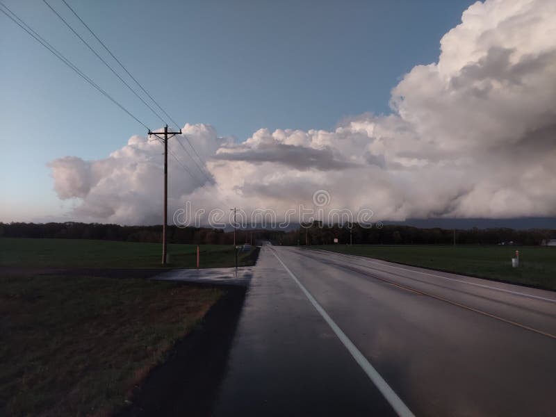 Moon Storm stock image. Image of road, sunlight, dusk - 233723791