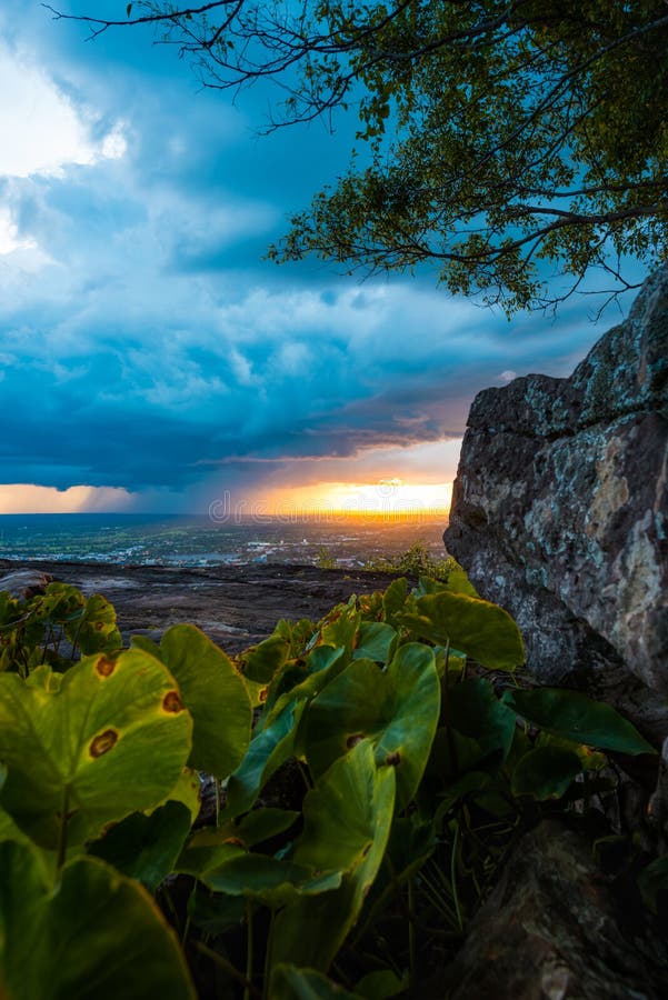 Storm Cloud Approaching at Sunset Stock Photo - Image of outdoor, rain ...