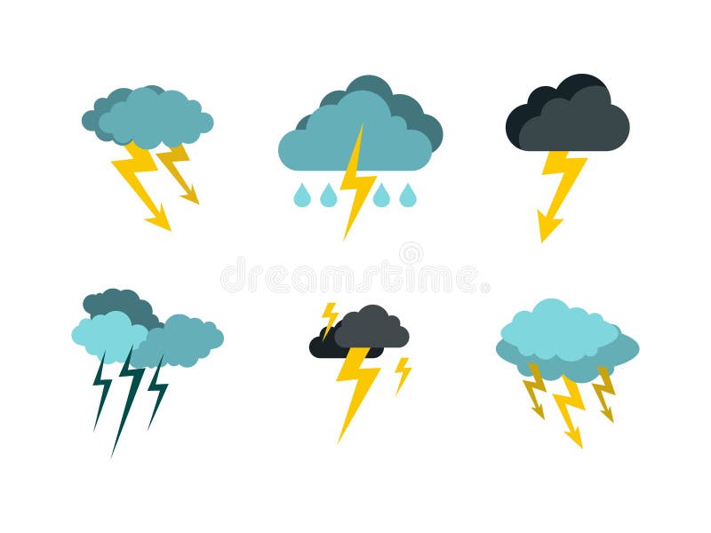 White Dark Cloud Emoji Icon Set. Fluffy Clouds. Sun, Rainbow, Rain Drop ...