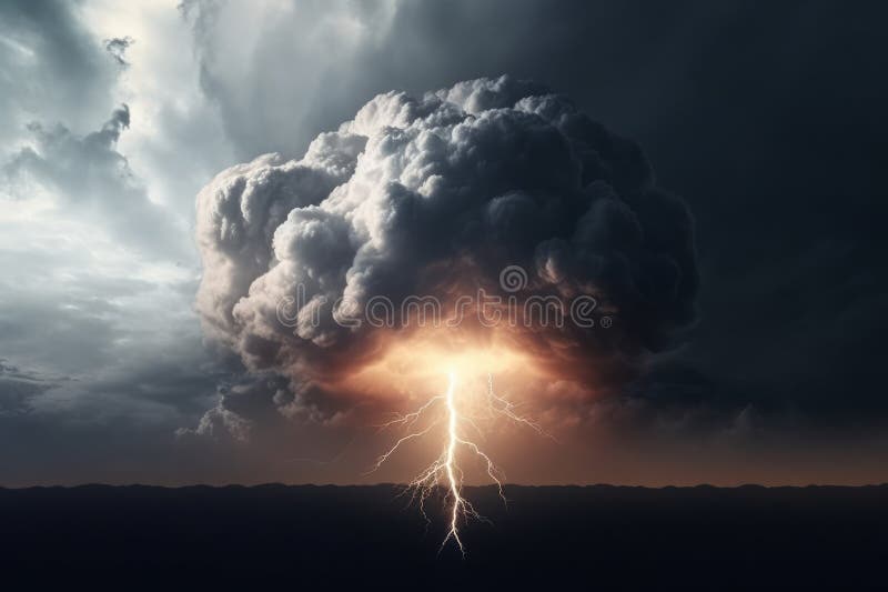 Storm Cloud Bolt Light. Generate Ai Stock Illustration - Illustration ...