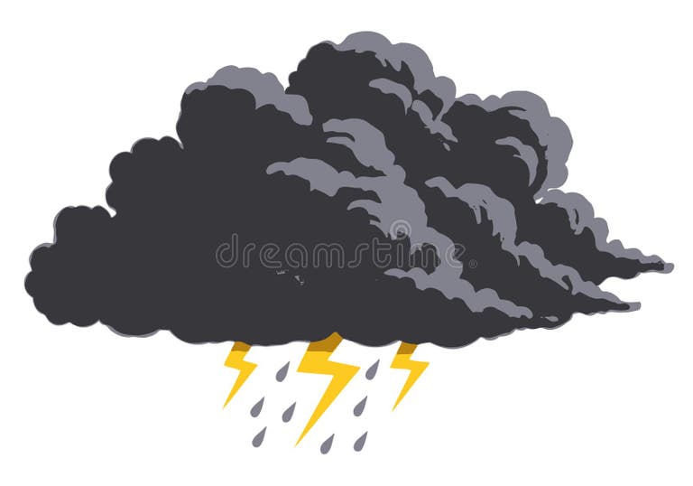 Storm cloud clip art. stock illustration. Illustration of lightning - 359583516
