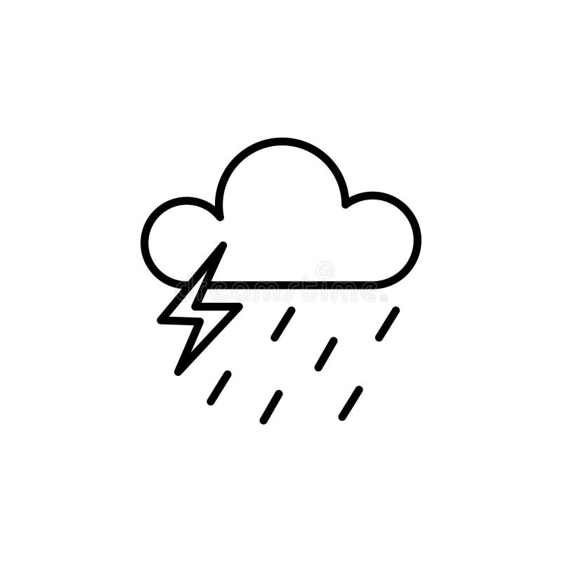 Storm Cloud Icon. Rain and Lightning Symbol. Weather Forecast Shape ...