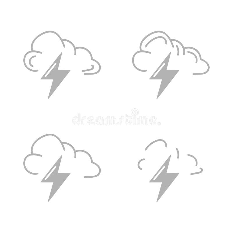 Storm Cloud Icon on a White Background, Vector Illustration Stock ...
