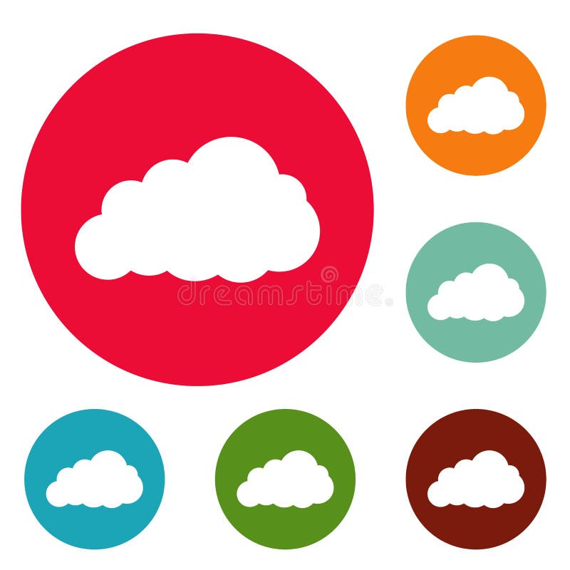 Storm Cloud Icons Circle Set Stock Illustration - Illustration of ...