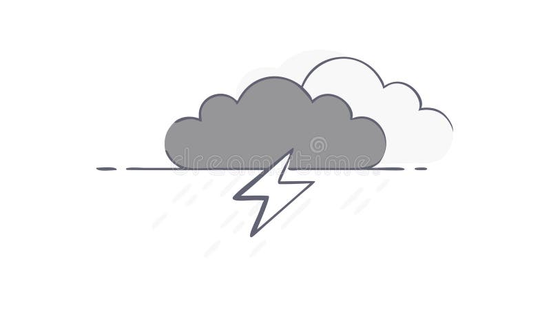 Storm Cloud Lightning Icon, Weather and Thunderstorm, Vector Design ...