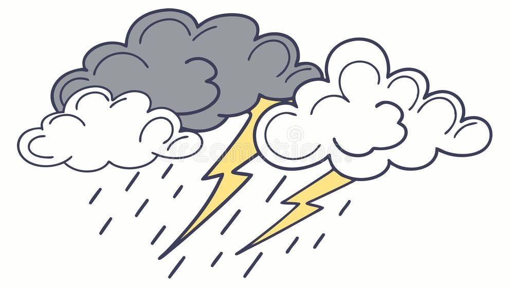 Storm Cloud with Lightning and Rain, Symbolizing Power and Challenges ...