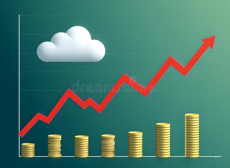 Storm Cloud Over Economic Projection Stock Illustration - Illustration ...
