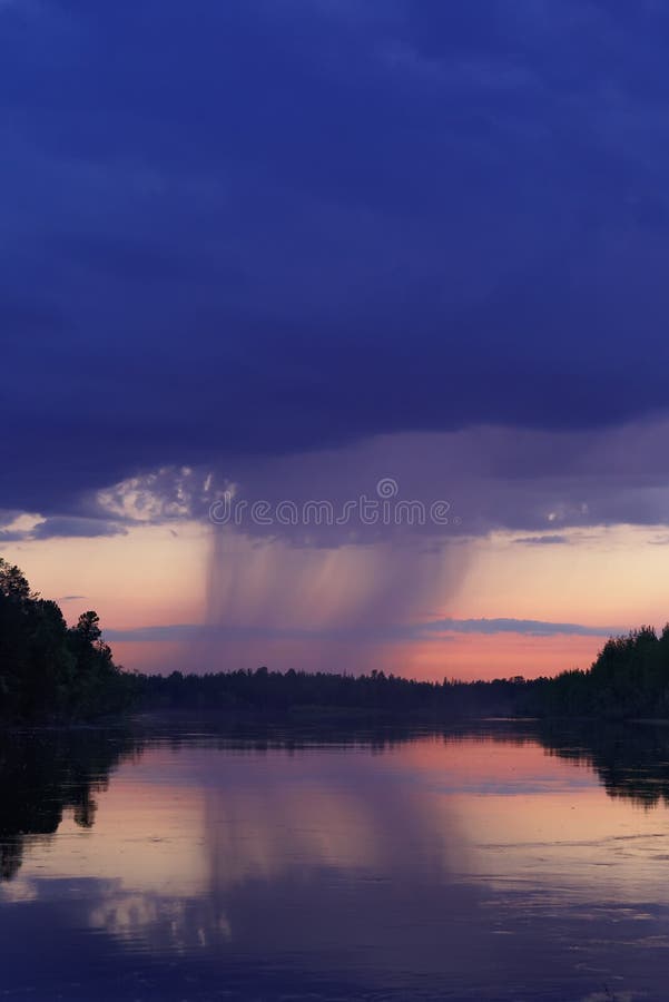 Storm cloud over the river stock image. Image of horizon - 100947931