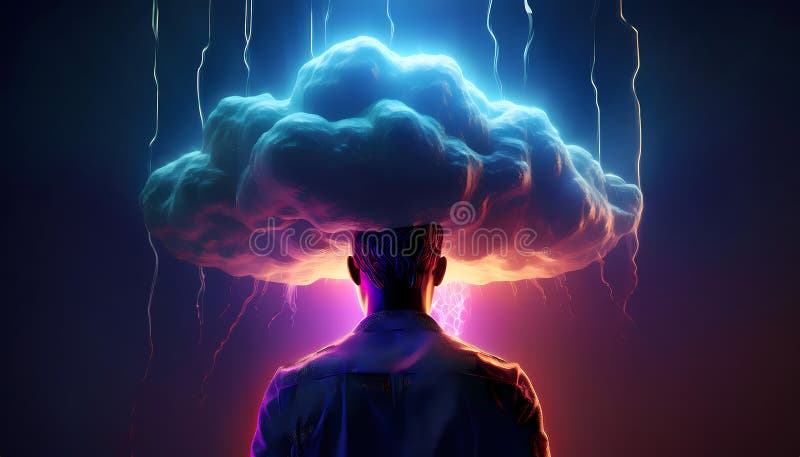 Storm Cloud Overhead – Visualizing Anxiety and Overthinking Stock Photo ...
