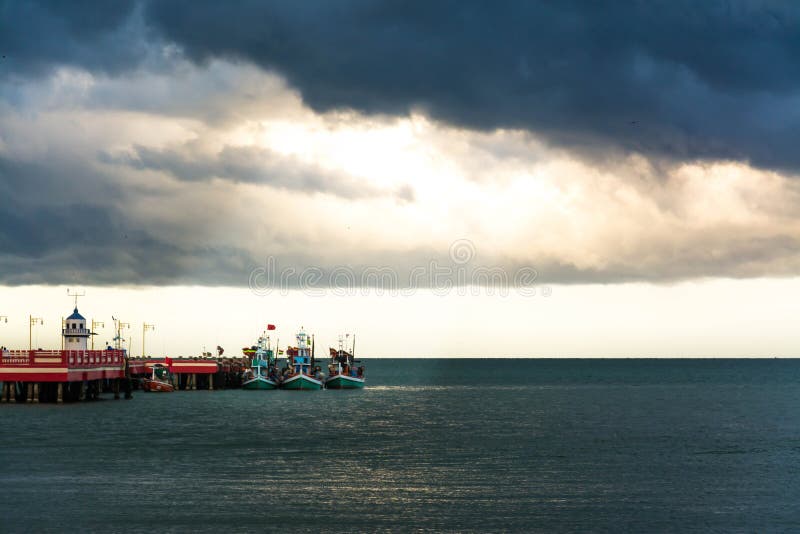 Storm Cloud with Rain Over the Sea Stock Photo - Image of beach, rain ...