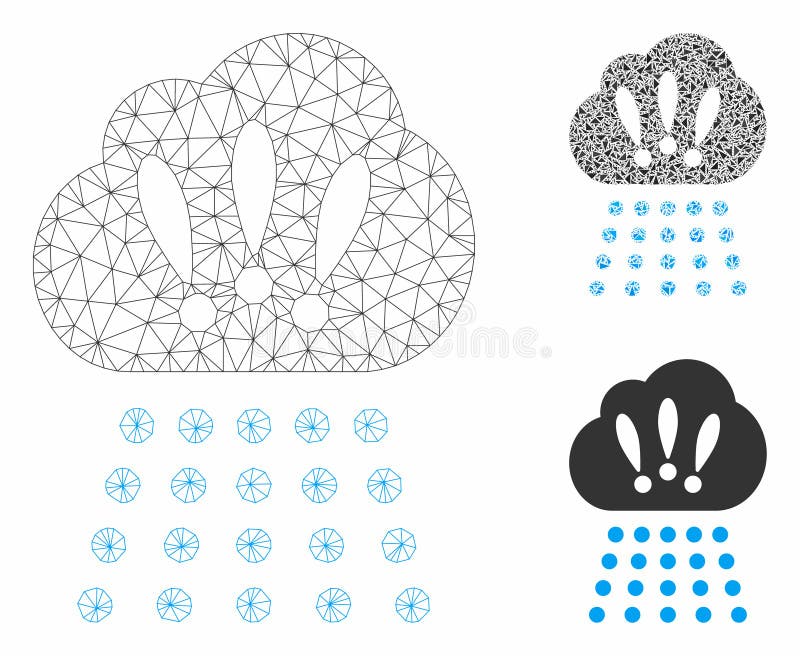Storm Cloud Vector Mesh 2D Model and Triangle Mosaic Icon Stock Vector ...