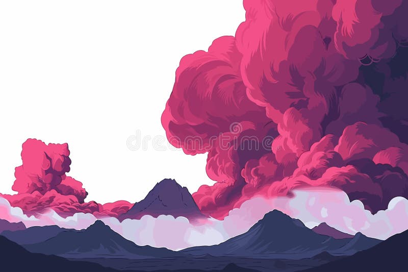 Storm Clouds Brewing Over Mountains Illustration Stock Vector ...