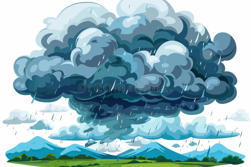 Storm Clouds Brewing Over Mountains Isolated Illustration Stock Vector ...