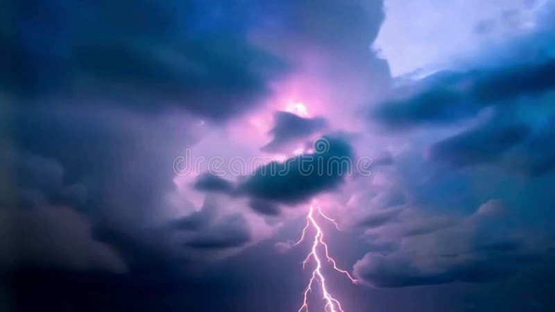 Storm Clouds and Continuous Lightning in Sky Stock Video - Video of ...