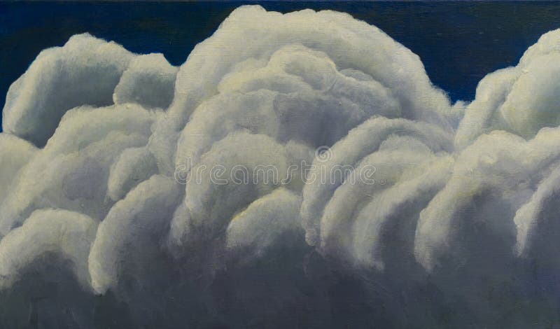 Storm Clouds on Dark Sky Original Painting Acrylic on Canvas Stock ...