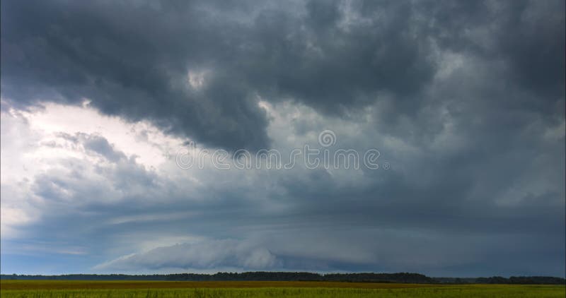 Storm Clouds Forming a Powerfull Rotating Supercell Cloud Stock Video ...