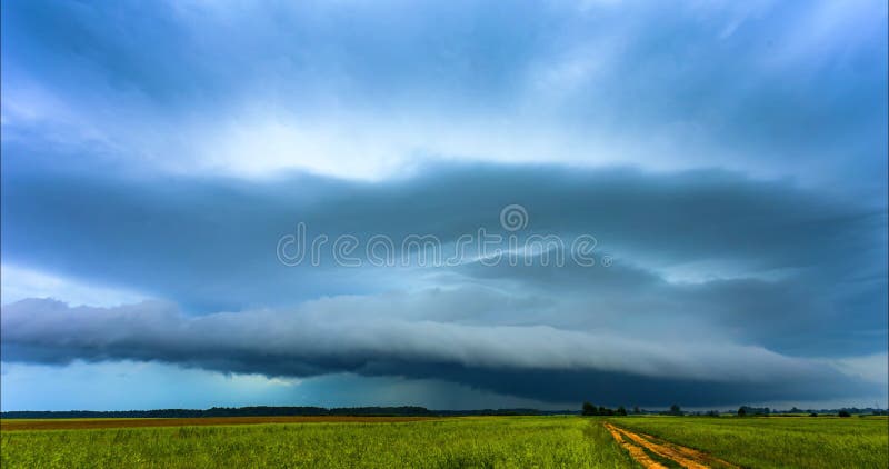 Storm Clouds Forming a Powerfull Rotating Supercell Cloud Stock Footage ...