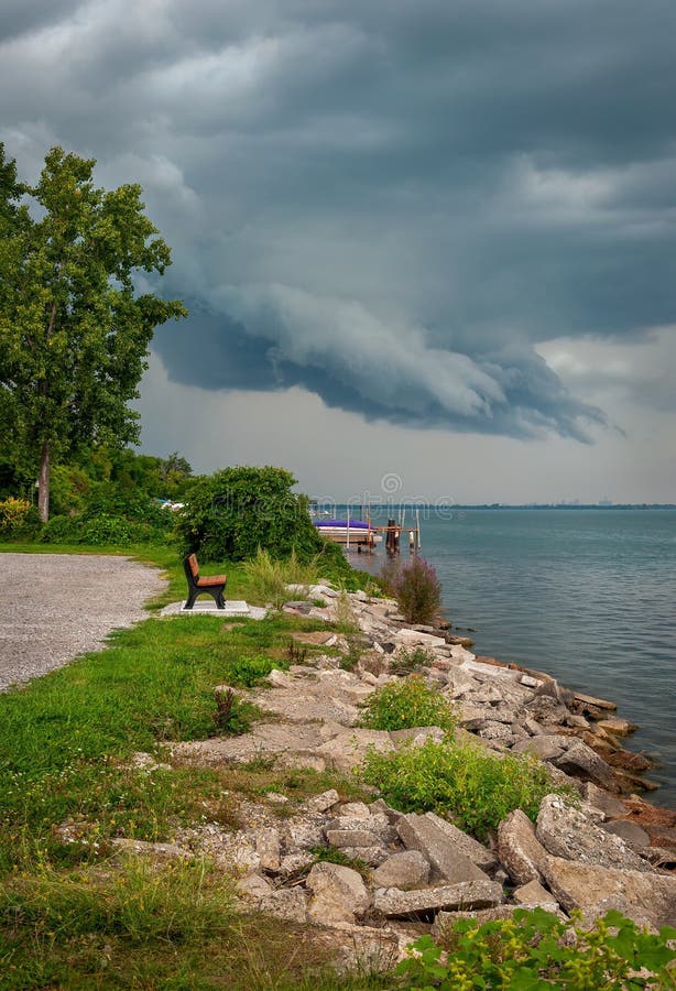 Storm Clouds Forming on a Summer Day Along Detroit River Stock Photo ...