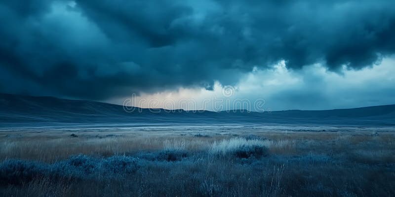 Storm Clouds Gathering Over an Open Field for a Dramatic and Moody ...