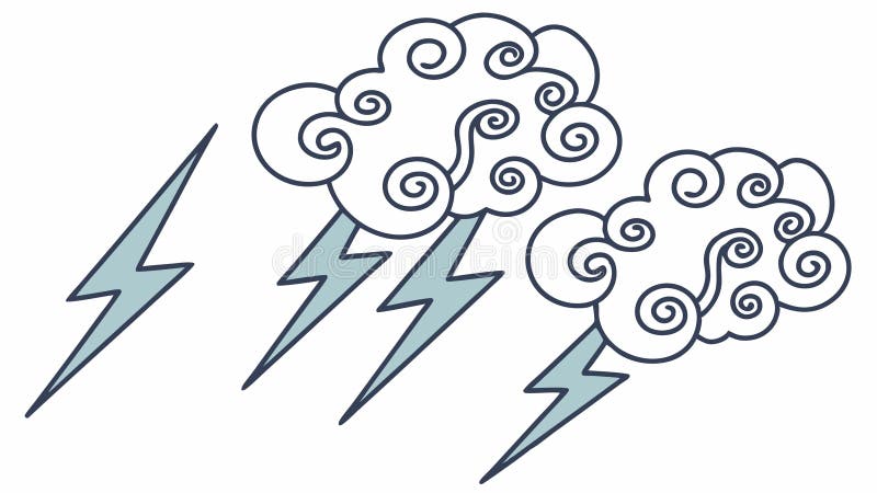 Storm Clouds and Lightning Vector Illustration, Vector Design ...