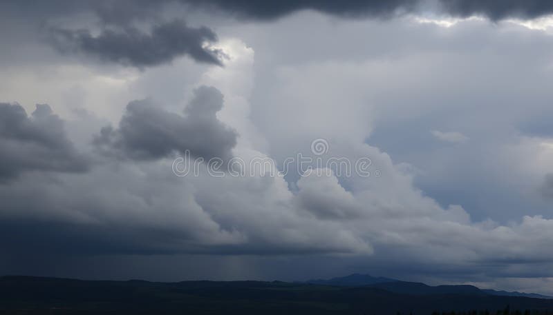 Storm Clouds Over Landscape, Dramatic Weather Sky Scene Generative AI ...
