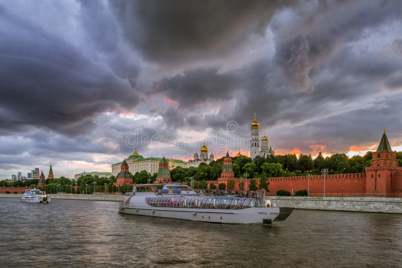 Storm Clouds Over the Moscow Kremlin Stock Photo - Image of clouds ...