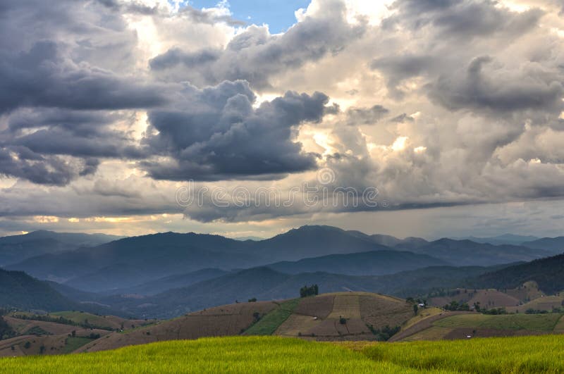 Storm clouds over mountain stock image. Image of rain - 26826051