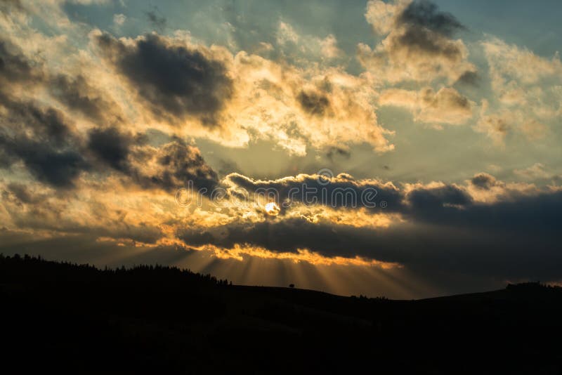 Storm Clouds Over Mountains and the Forest Stock Image - Image of rain ...