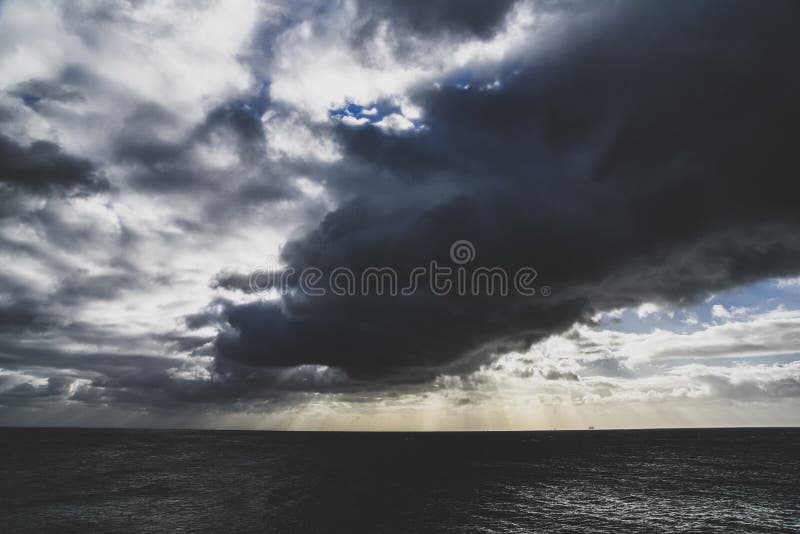 Storm Clouds Over the Ocean, Storm Over the Ocean Stock Image - Image ...