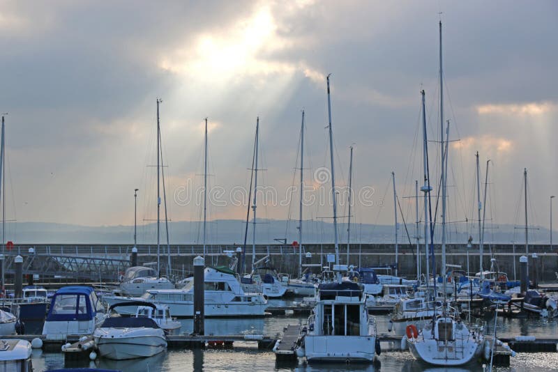 Storm Clouds Over Torquay Harbour, Devon Stock Image - Image of torquay ...