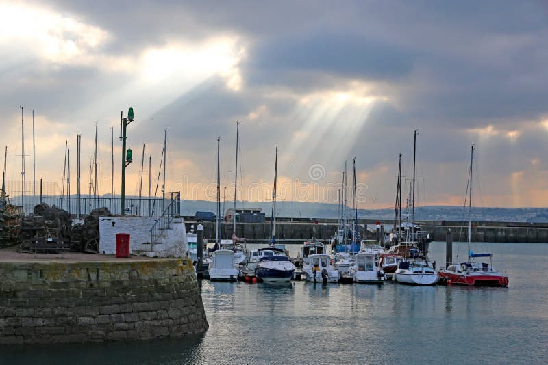 Storm Clouds Over Torquay Harbour, Devon Stock Image - Image of ...