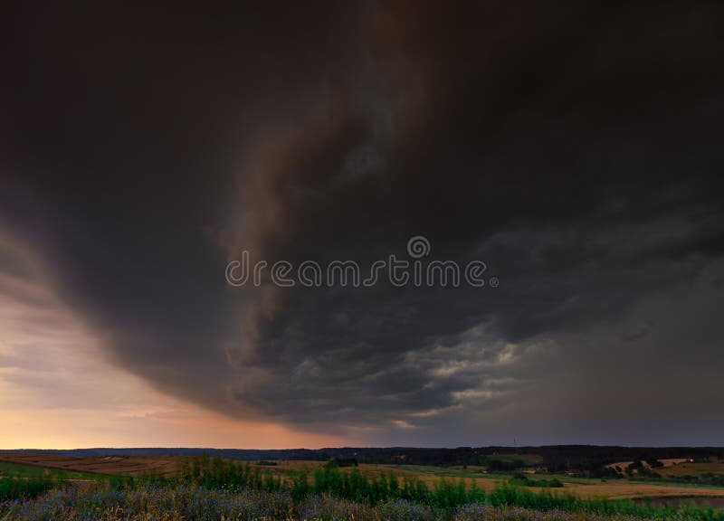 Storm Clouds Over Wheat Field. Stock Image - Image of heaven, storm ...