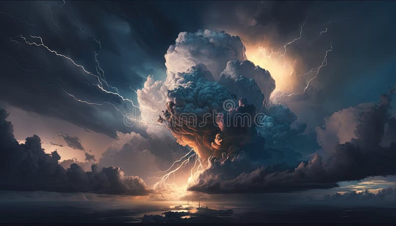 Storm Clouds, Perfect Storm, Tornado. Generative Ai Stock Illustration ...