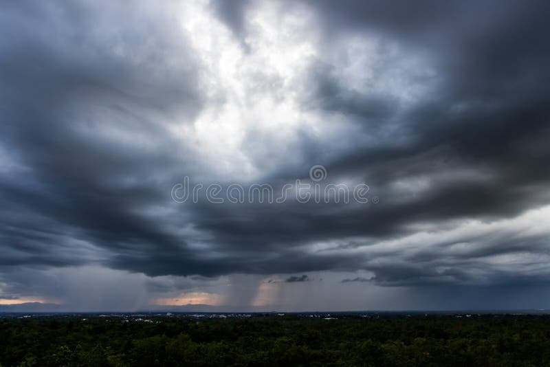 Storm Clouds with the Rain. Nature Environment Dark Huge Cloud Sky ...