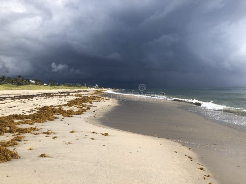Storm Clouds Rolling in on the Beach Stock Photo - Image of coast ...